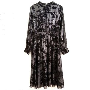 Modcloth | Dresses | Modcloth More To Adore Black Silver Midi Dress M ...